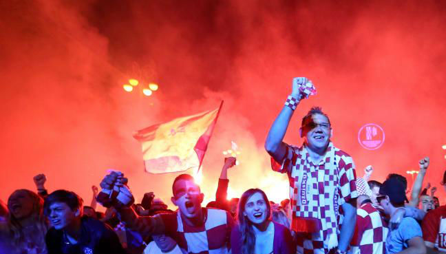 Jubilant Croatia fans revel in World Cup semifinal win over England ...