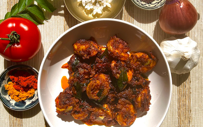 Prawn poriyal, a quick and easy dish inspired by Kerala cuisine | Free ...